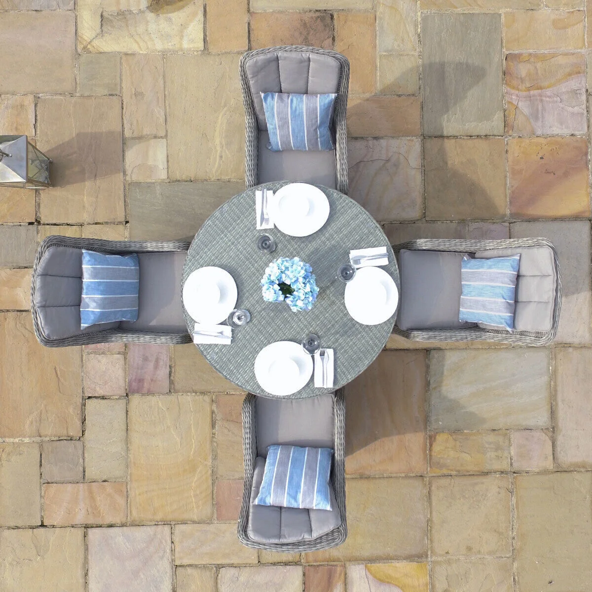 Oxford Heritage 4 Seat Round Rattan Dining Set – PurelyGarden